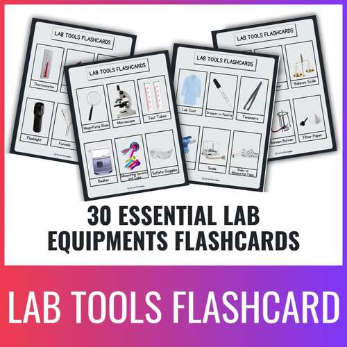Lab Tools Flashcards | Lab Safety Equipment Vocabulary Cards | TPT
