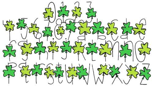 Alphabet clip art Shamrock St. Patrick's Day COLORED Melonheadz Clipart