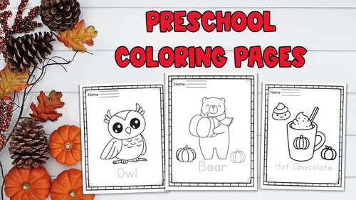 Fall Pumpkin PRESCHOOL Coloring Pages | Autumn September Coloring Sheets