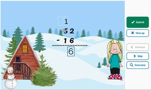 Step by step multi digit subtraction boom card 2023 by SG Math Guru