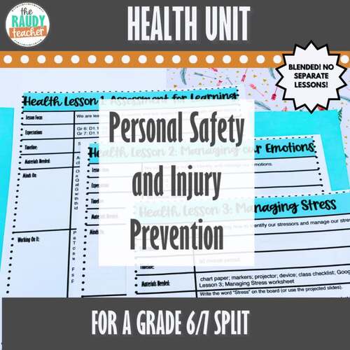 Grade 6 and 7 Blended Ontario Health Unit: Personal Safety and Injury ...