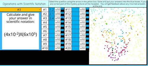 Multiplying and Dividing with Scientific Notation Pixel Art Digital ...