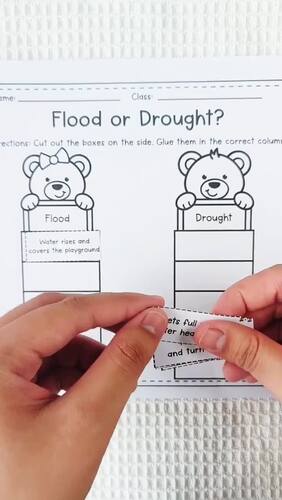 Flood or Drought? – Cut and Paste Sorting Activity by Taketing Academy