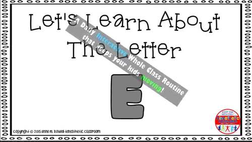 Interactive Alphabet Activity Letter Sound E PowerPoint | TpT
