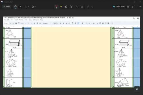 Volume of Quadrilateral & Triangular Prisms + Pyramids Google Sheet