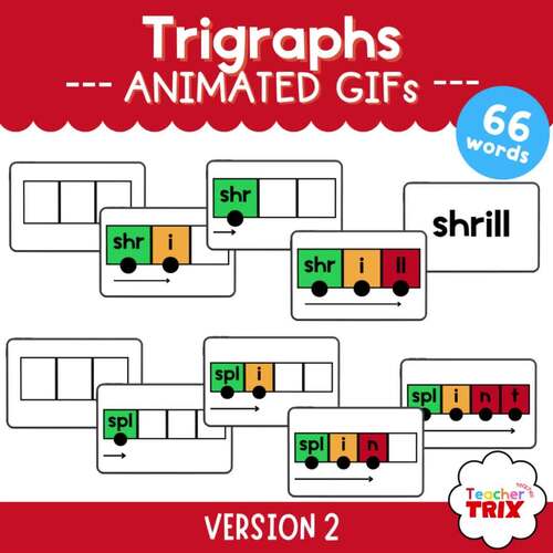 Trigraphs Animated GIFs | Phonics Science of Reading Aligned (Version 2)