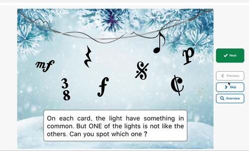 Music Symbols Spot the Musical Difference! Digital Game Winter BOOM Cards