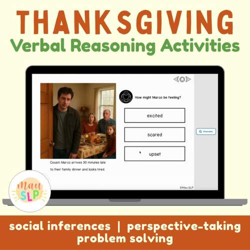 Thanksgiving Verbal Reasoning Boom Cards™ by Mau SLP | TPT