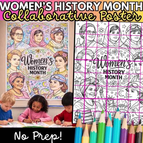 Womens History Month Collaborative Poster | Women in History Coloring ...