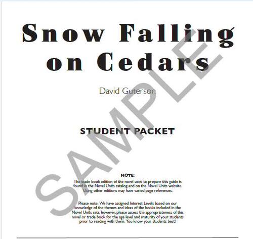Snow Falling on Cedars Novel Units® Student Packet Novel Study | TPT