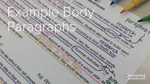 Argumentative Writing Body Paragraph Unit Digital and Print | TPT