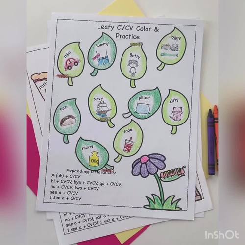 Apraxia NO PREP CVCV & Articulation Color, Cut, and Practice Printables