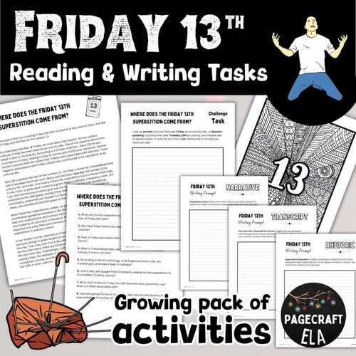 Friday 13th Superstition Growing Activity Pack of Differentiated ...
