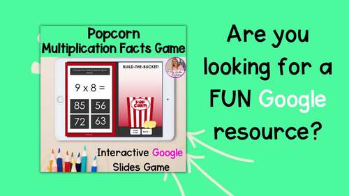 Digital Multiplication Game for Facts Fluency on Google Slides | Popcorn