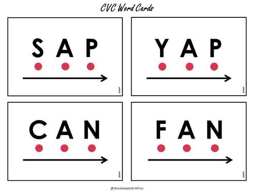 CVC Words Flashcards, CVC Families, Blending Words, Kindergarten ...