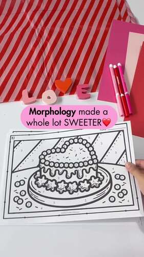 Valentines Day Morphology Colour by Codes | Prefixes, Roots & Suffixes