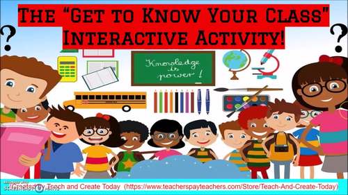 Meet The Class - All About Us Icebreaker Digital Resource Back to School