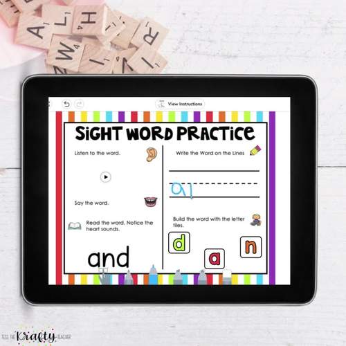Digital Heart Word Work Practice for Seesaw and Google Slides | TPT