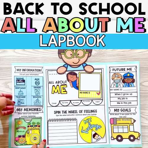 Interactive All About Me Back to School Craft Lapbook-ESL Project for 2 ...