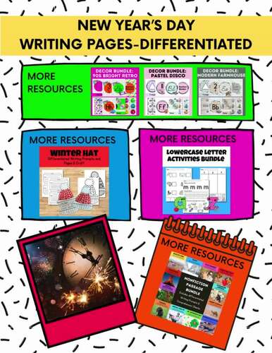 New Year's Resolution Writing Pages (Differentiated) New Year's Eve Day