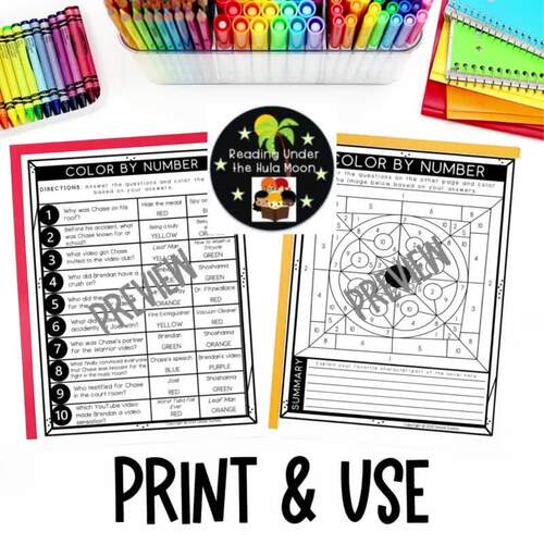 Restart by Gordon Korman Color By Number by Reading Under the Hula Moon