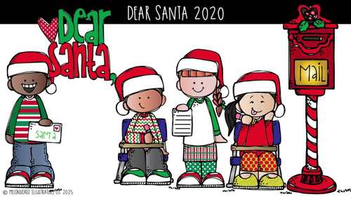 Dear Santa clip art 2020, Santa Letter clip art, Christmas clip art Mini