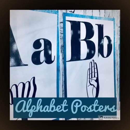 Sign Language Farmhouse Classroom Decor Turquoise BUNDLE | TpT