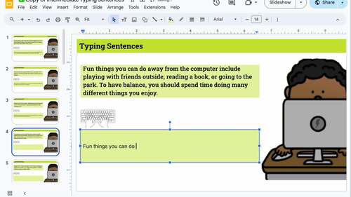 Typing Sentences Intermediate Keyboarding Practice Activity | TPT
