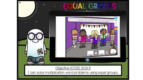 Multiplication with Equal Groups - Spooky Boom Cards by Wanderlust Designer