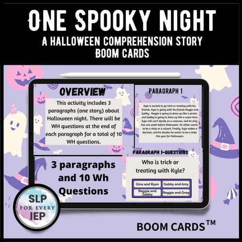 One Spooky Night-Halloween Story with Comprehension Questions Boom Deck