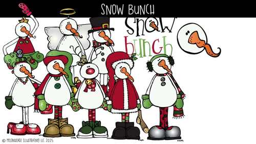 Snow bunch clip art, Snowman clip art, Winter, Christmas COLORED Version