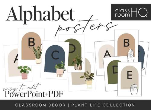PLANT LIFE Alphabet Posters | ASL + Auslan Posters | Plant Theme ...