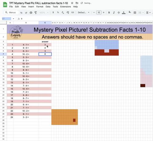 BUNDLE! Fall/Halloween Mystery Pixel Pictures Fact Practices | TPT