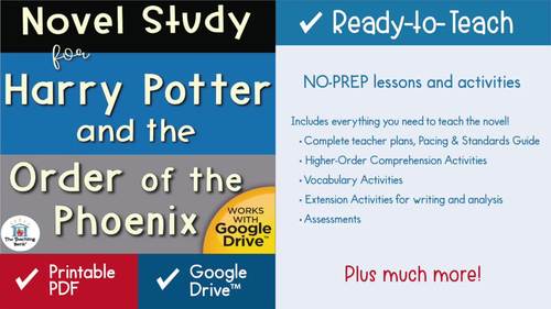 Novel Study Book Unit for Harry Potter and the Order of the Phoenix