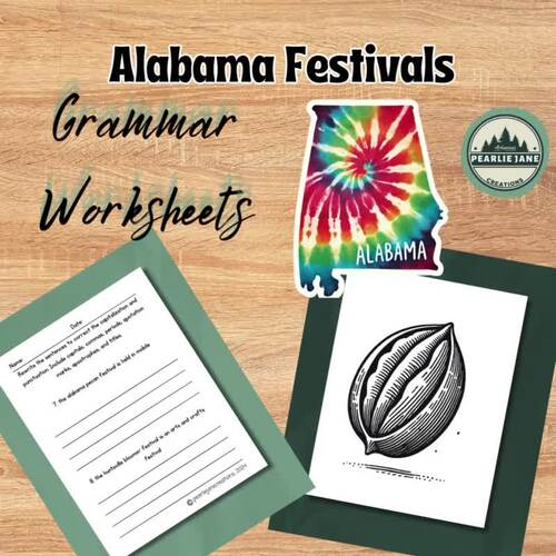 Alabama Festivals Grammer Worksheets for 2nd, 3rd, and 4th Graders