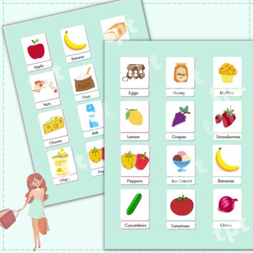 Memory Game Grocery Shopping List and Items Brain Teaser Brain Game ...