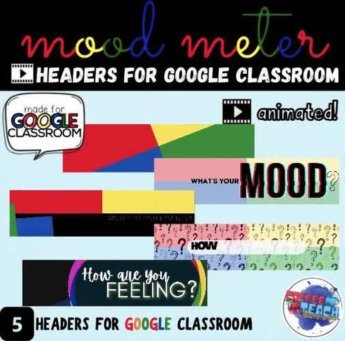 Mood Meter Google Classroom Headers Animated | SEL l RULER | TPT