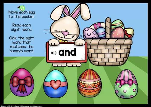 Easter Sight Words - Boom Cards - digital task cards - high frequency words