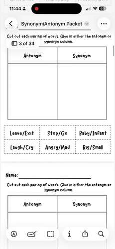 Synonym & Antonym Activities Packet by Blaire's Teaching Resources