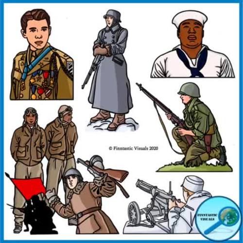 World War 2 Clip Art People at War by Finntastic Visuals | TPT