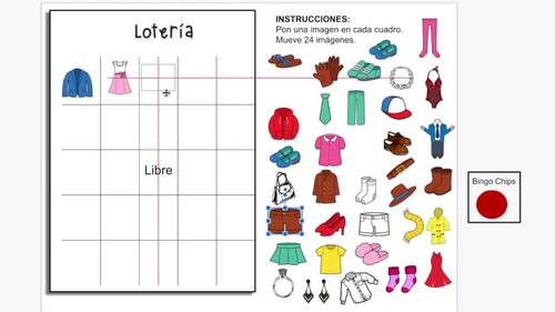 Spanish Clothing and Colors La ropa y los colores Bingo Game Digital ...