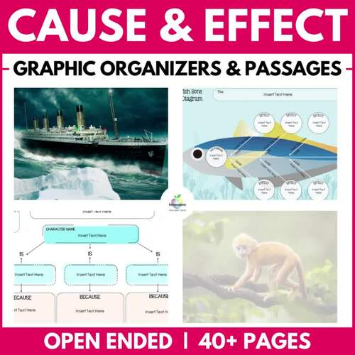 Cause and Effect Graphic Organizers, Passages and Tasks | Digital & PDF