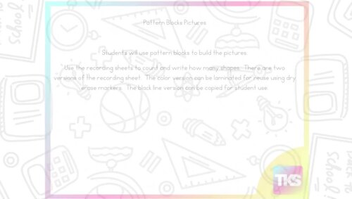 Build It Up! May Pattern Block & Counting Cube Mats | TPT