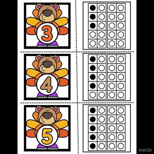 Autumn Bear Number Matching Cards 0–20 | November Math Activity | TPT