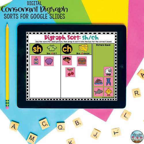 Word Work Phonics Digital Phonemic Awareness Sorts for Google Slides
