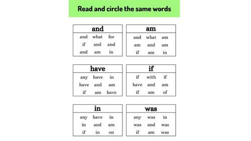 READ AND CIRCLE/ READ AND CIRCLE WORKSHEET by TeacherTrail Treasures