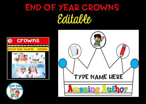EDITABLE End of the Year Awards | Student Award Crowns by Pint Size ...