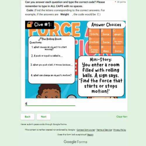 Force and Motion Escape Room | 3rd–5th Grade Science Review Game Activity