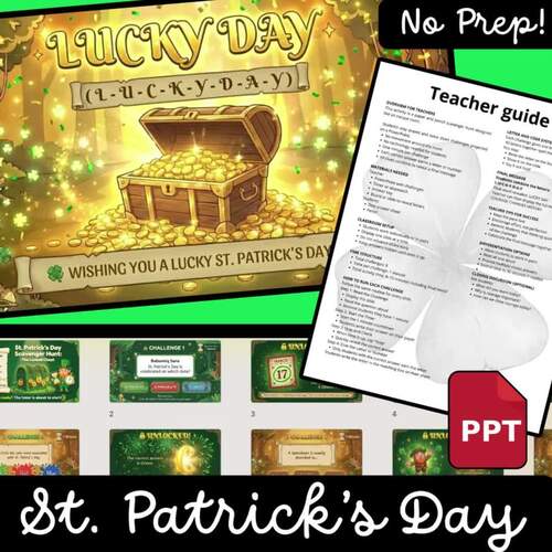 St Patricks Day Escape Room | Scavenger Hunt Paper and Pencil Game Gr 1-4