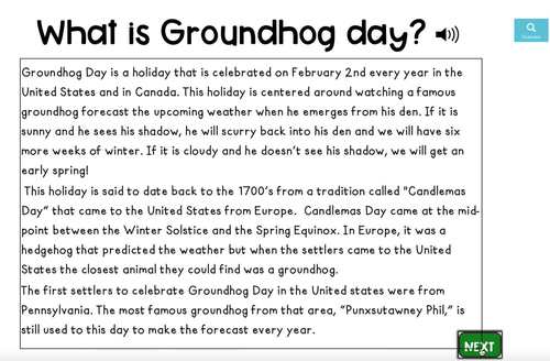 Groundhog Day Vocabulary NO Prep Packet + BOOM Cards (Digital Speech ...